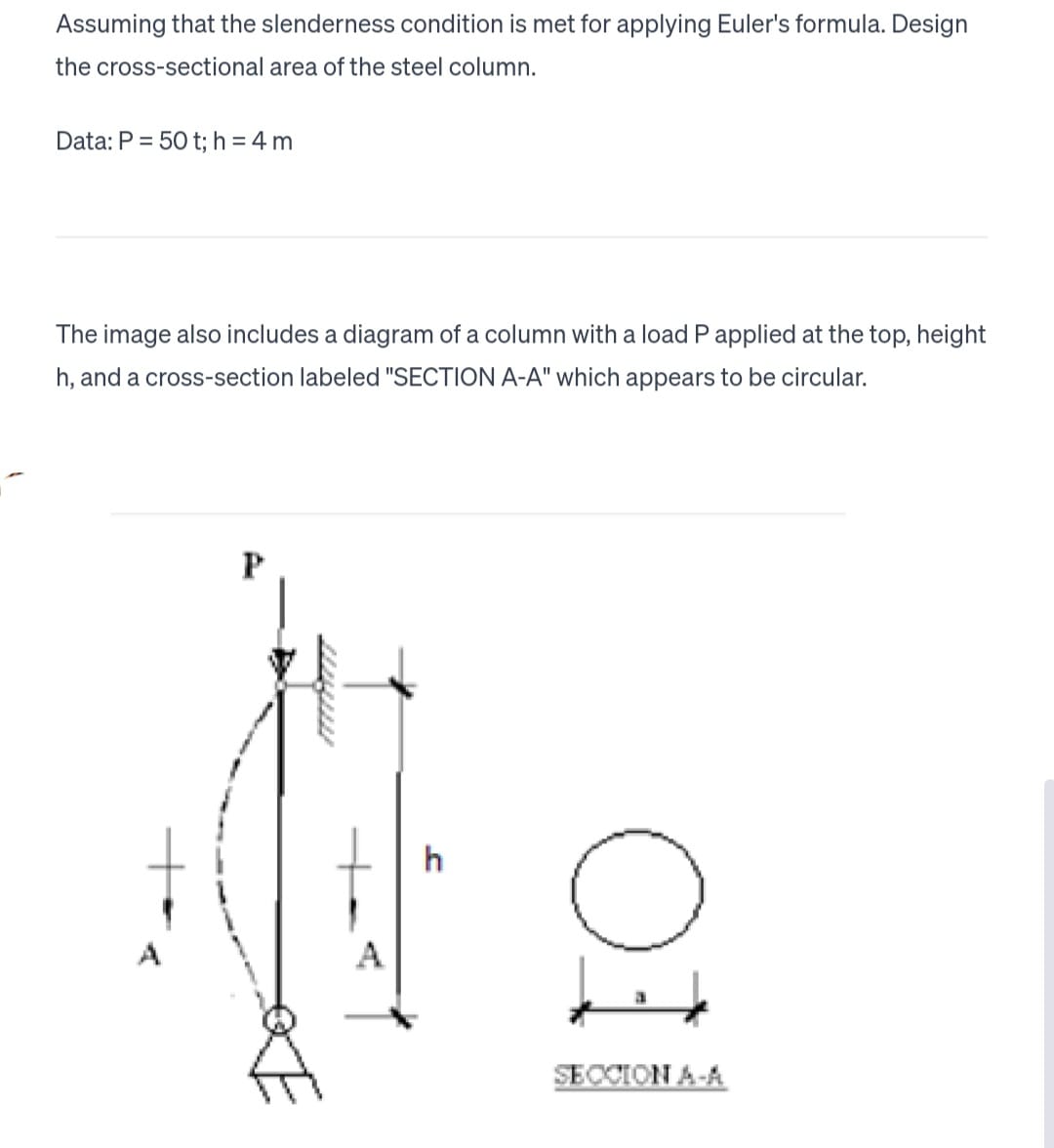 Solved Assuming that the slenderness condition is met for | Chegg.com