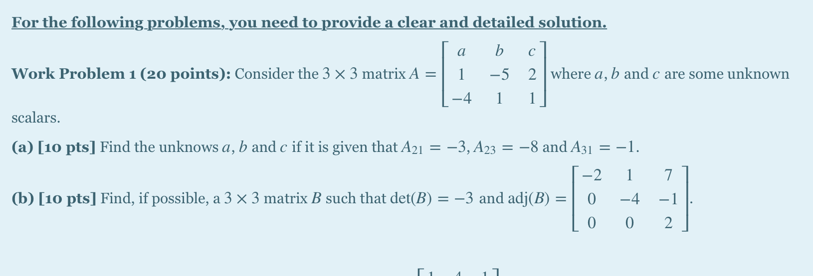 Solved а с For the following problems, you need to provide a | Chegg.com