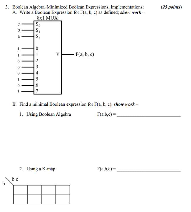 Solved 3. Boolean Algebra, Minimized Boolean Expressions, | Chegg.com Solved 3. Boolean Algebra, Minimized Boolean Expressions, | Chegg.com