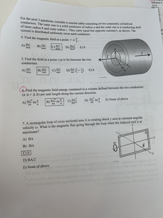 Solved For the next 3 questions, consider a coaxial cable | Chegg.com Solved For the next 3 questions, consider a coaxial cable | Chegg.com