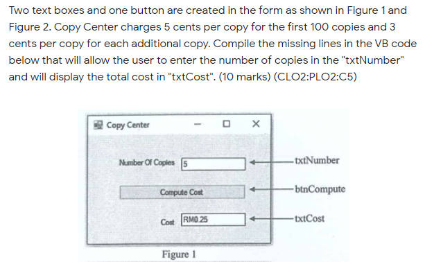 Solved Two text boxes and one button are created in the form | Chegg.com