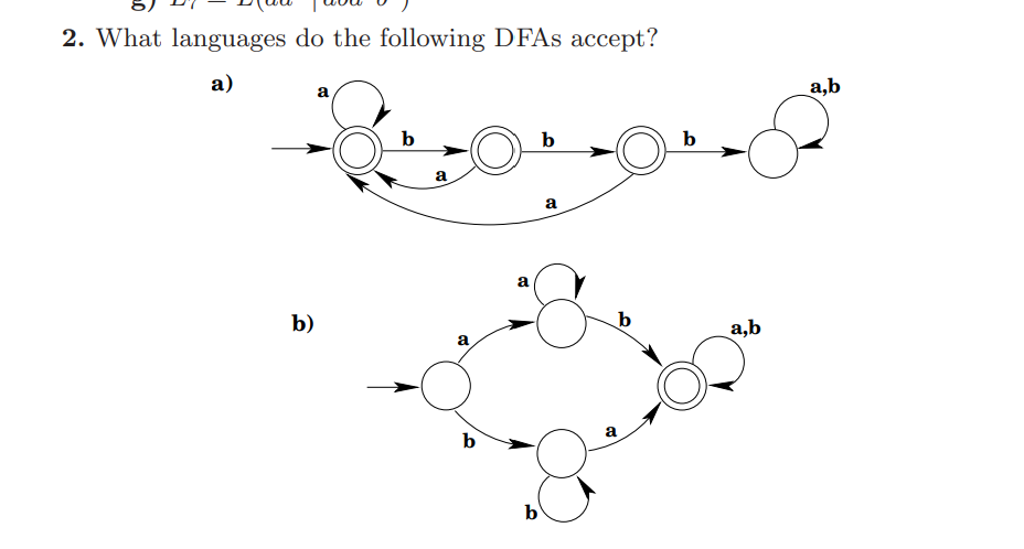 Solved . Give DFAs that accept the following languages over | Chegg.com