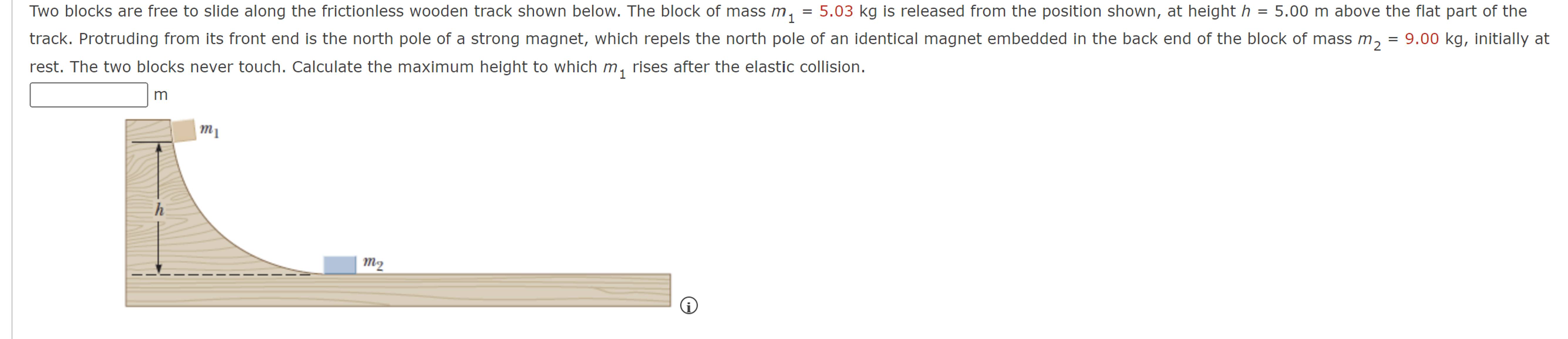 Solved rest. The two blocks never touch. Calculate the | Chegg.com