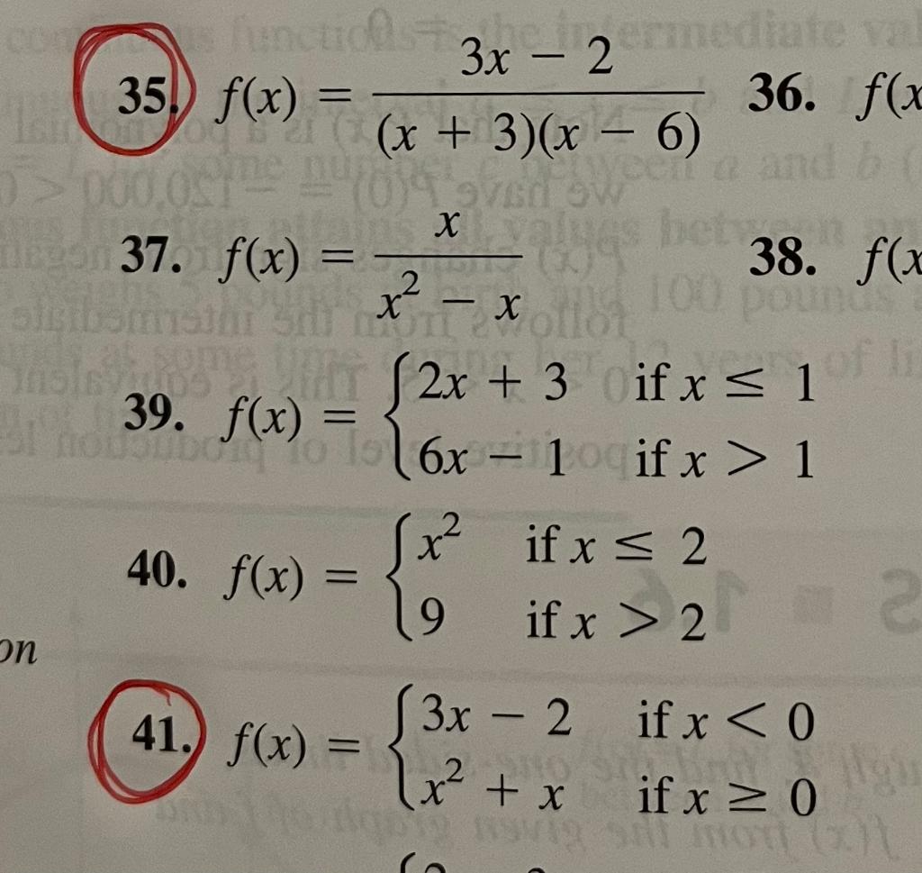 Solved list all the values of x for which the given function | Chegg.com