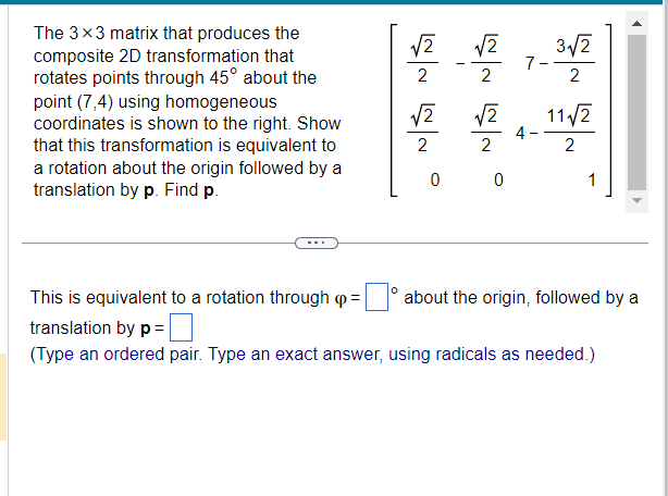 Solved The 3×3 matrix that produces the composite 2D | Chegg.com