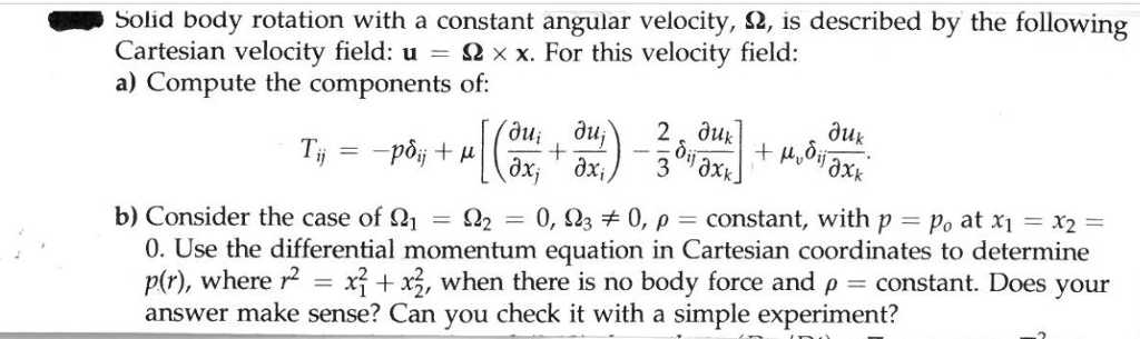 Solved Solid body rotation with a constant angular velocity, | Chegg.com