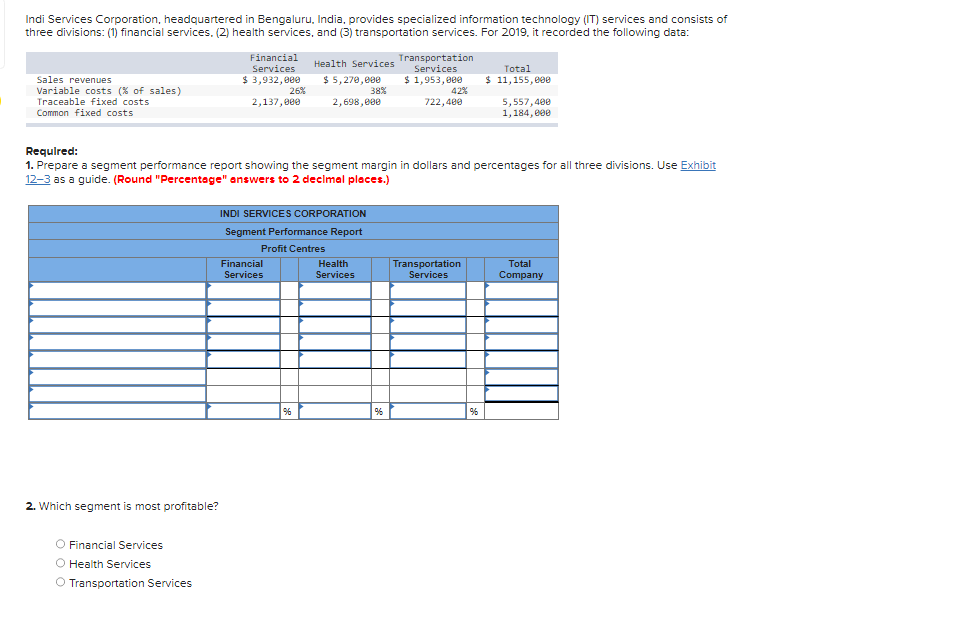 Solved Indi Services Corporation, headquartered in | Chegg.com