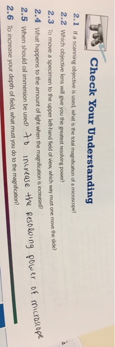 Solved Check Your Understanding .1 If a scanning objective | Chegg.com