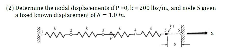 Solved (2) Determine the nodal displacements if | Chegg.com