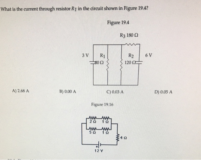 Solved What Is The Current Through Resistor R 1 In The