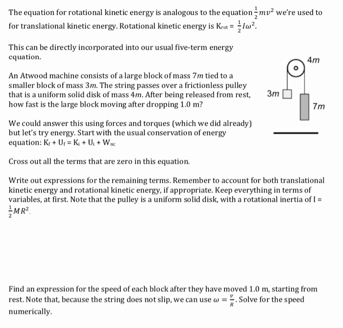 Rotational Kinetic Energy Equation