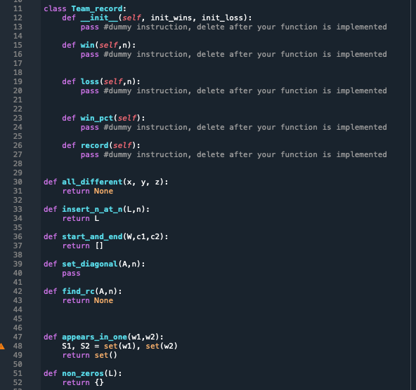 Solved 1. (General Python, 10 points) The class Team_record | Chegg.com