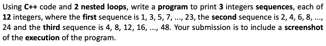 Solved Using C Code And 2 Nested Loops Write A Program To 7356