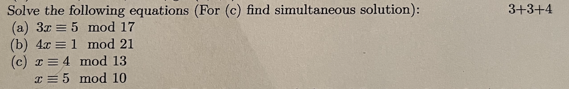 Solved Solve the following equations (For (c) find | Chegg.com