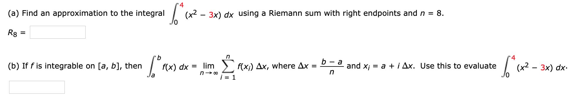 Solved 1 (a) Find an approximation to the integral (x2 – 3x) | Chegg.com