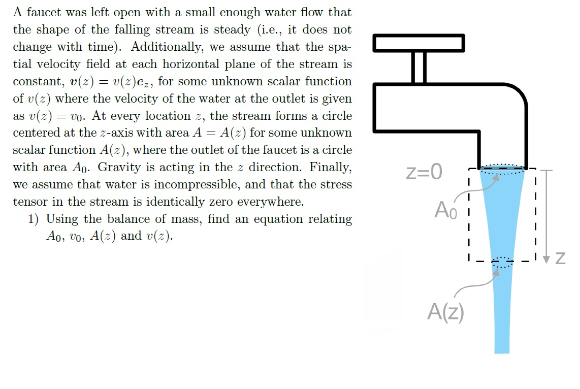 Solved A faucet was left open with a small enough water flow | Chegg.com