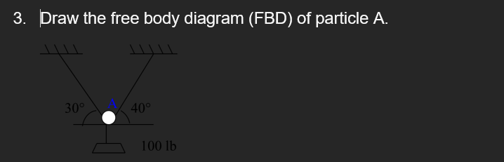 Solved 3. Draw the free body diagram (FBD) of particle A. | Chegg.com