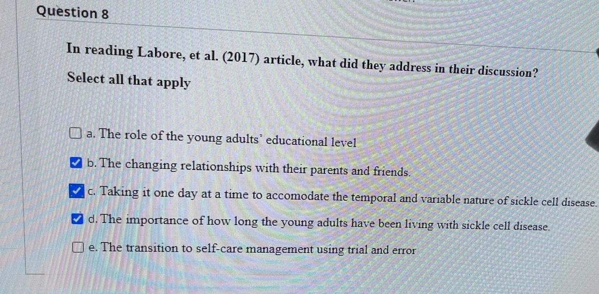 In reading Labore, et al. (2017) article, what themes | Chegg.com