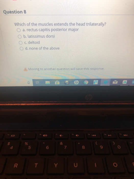 Solved Question8 Which of the muscles extends the head | Chegg.com
