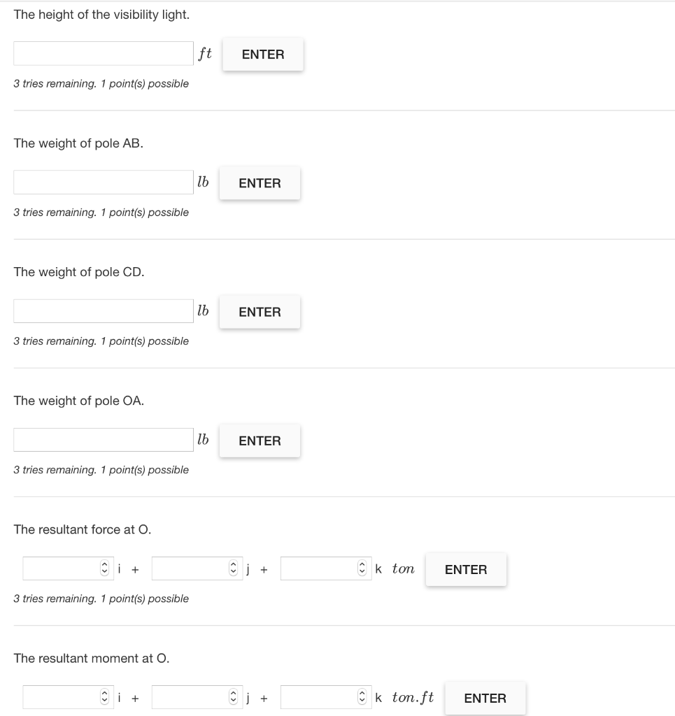 The given steel vertical pole supports 3 traffic | Chegg.com