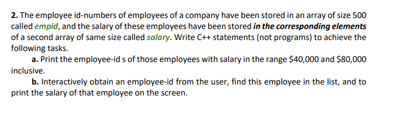 Solved 2. The employee id-numbers of employees of a company | Chegg.com