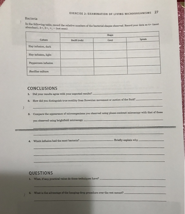 Name: Date Lab Section LABORATORY REPORT Examination | Chegg.com