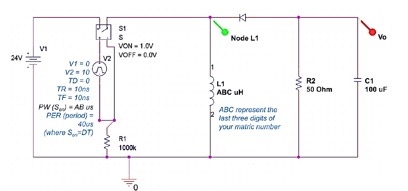 Solved A buck-boost converter circuit is shown schematically | Chegg.com