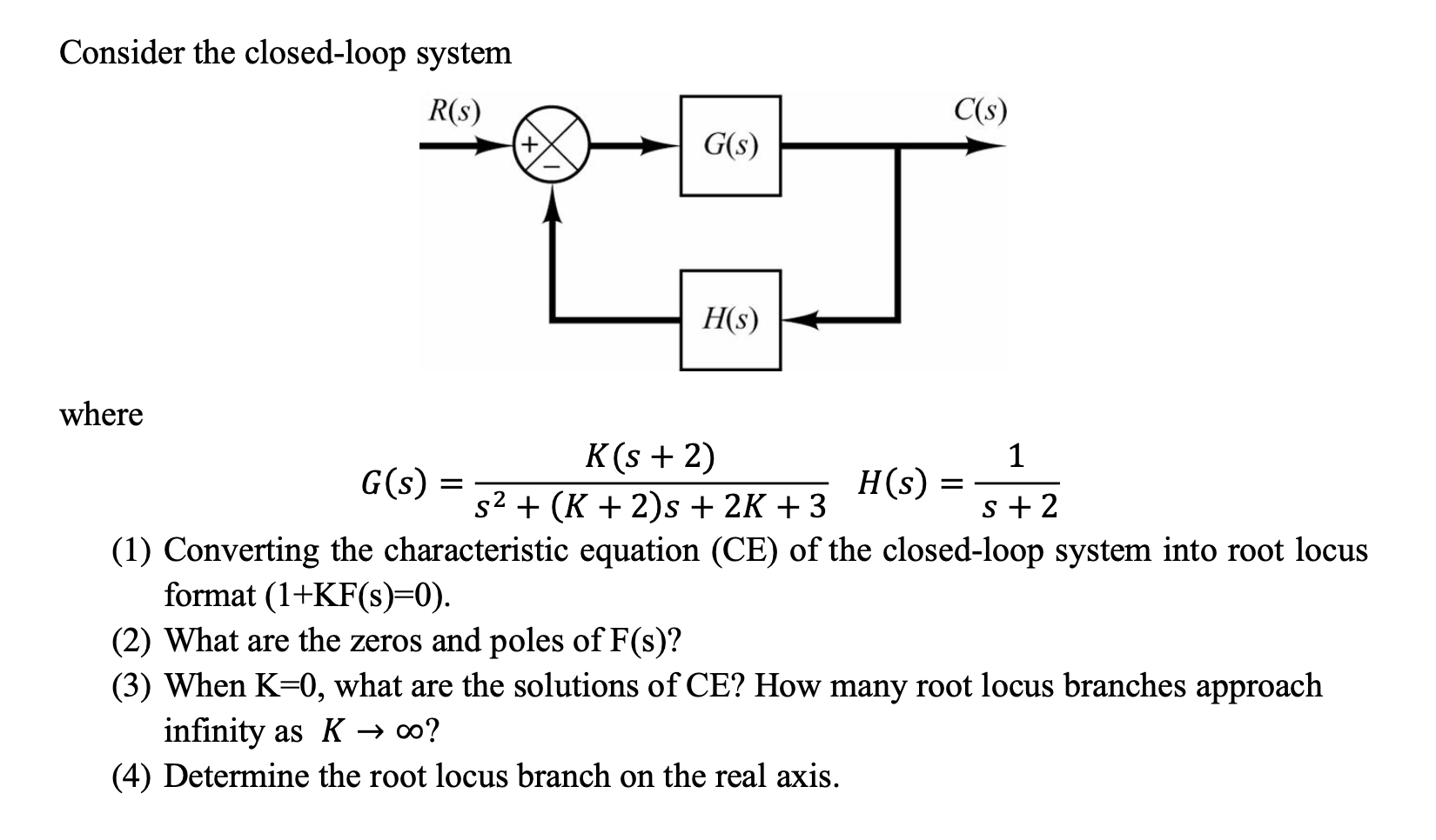 Solved Consider the closed-loop system where | Chegg.com