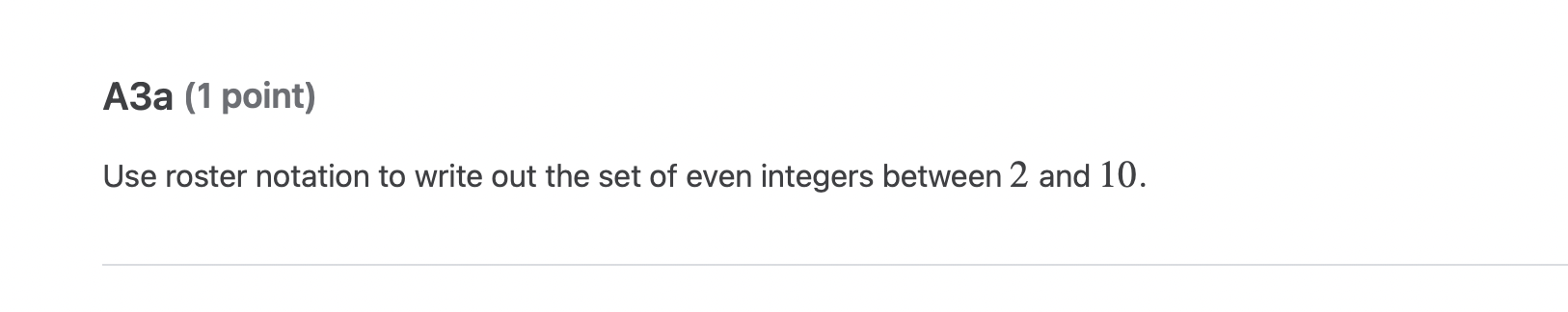 Solved A3a (1 ﻿point)Use roster notation to write out the | Chegg.com