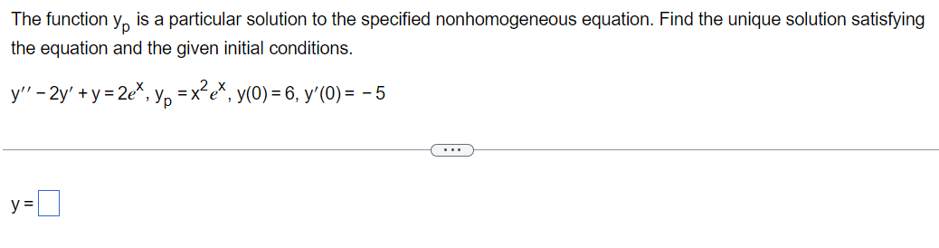 Solved The function yp is a particular solution to the | Chegg.com