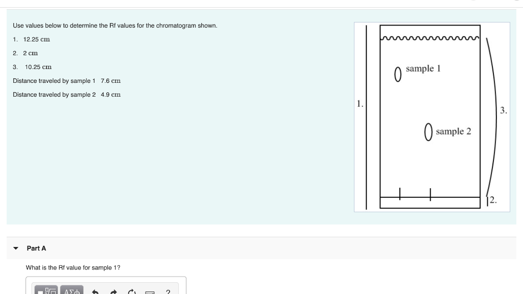 Solved Use values below to determine the Rf values for the | Chegg.com
