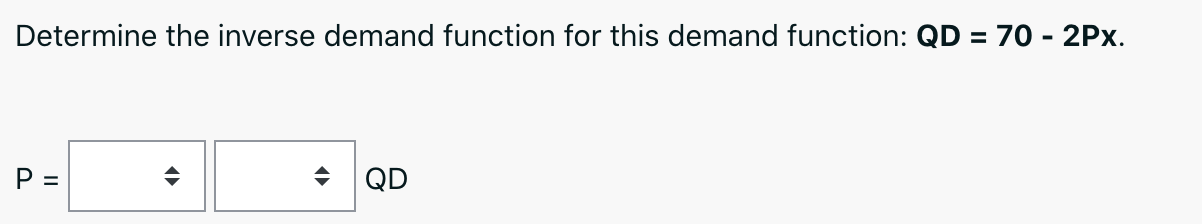 Solved Determine the inverse demand function for this demand | Chegg.com
