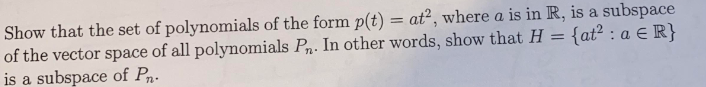 Solved Show that the set of polynomials of the form | Chegg.com