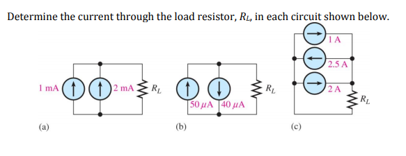 Solved Determine the current through the load resistor, R., | Chegg.com
