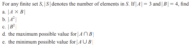 Solved For any finite set S,∣S∣ denotes the number of | Chegg.com
