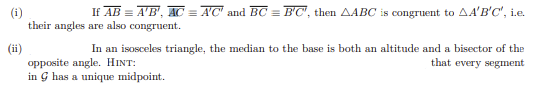 Solved Let G be an absolute geometry. Prove the following: | Chegg.com