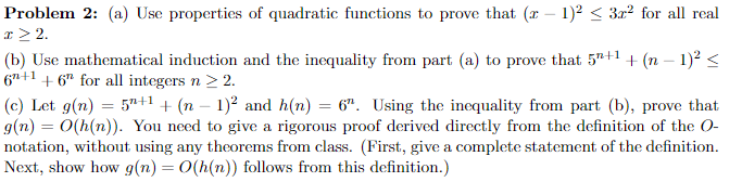 Solved Problem 2: (a) Use properties of quadratic functions | Chegg.com