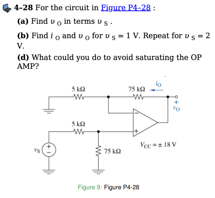 Solved 4-28 For the circuit in Figure P4-28 : (a) Find vO in | Chegg.com