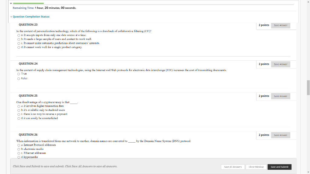 Solved Remaining Time 1 Hour 20 Minutes 00 Seconds Chegg