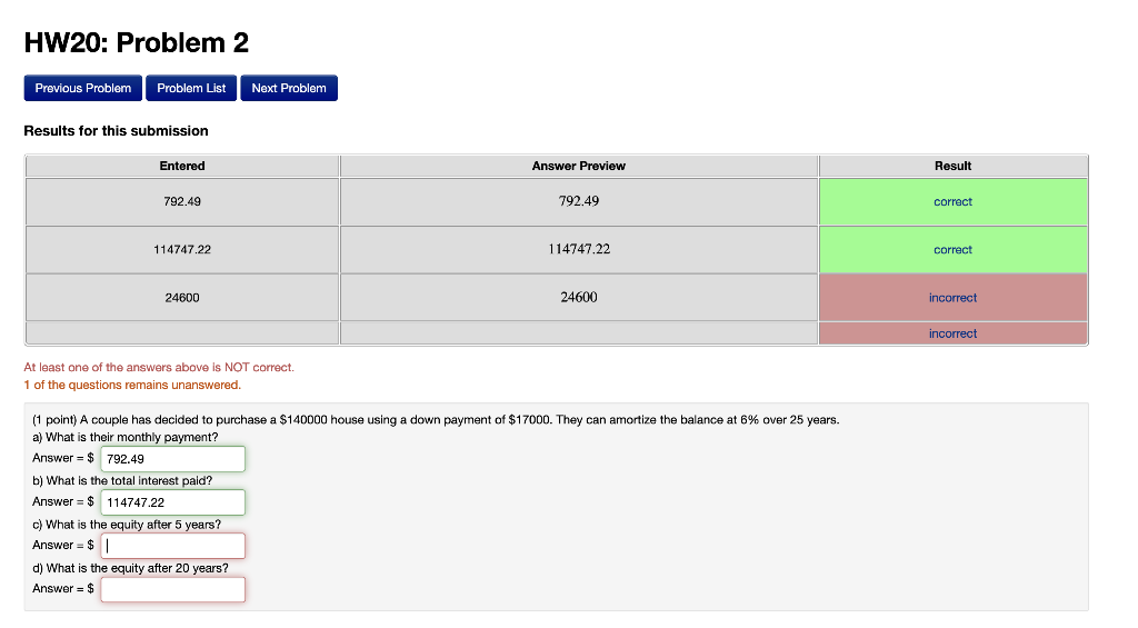 Solved HW20: Problem 2 Previous Problem Problem List Results | Chegg.com