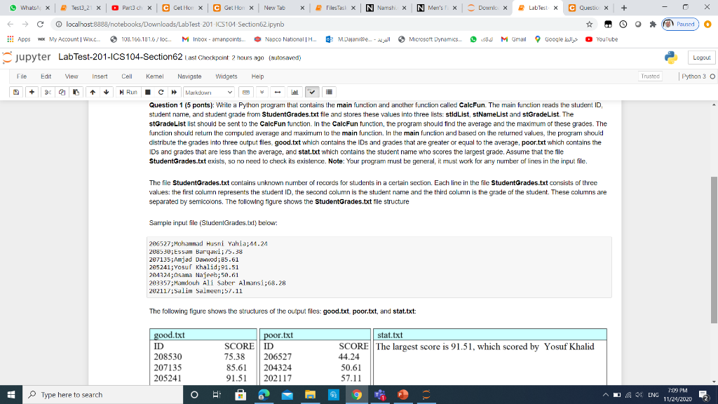 Solved Question 1 (5 ponts): Write a Python program that | Chegg.com