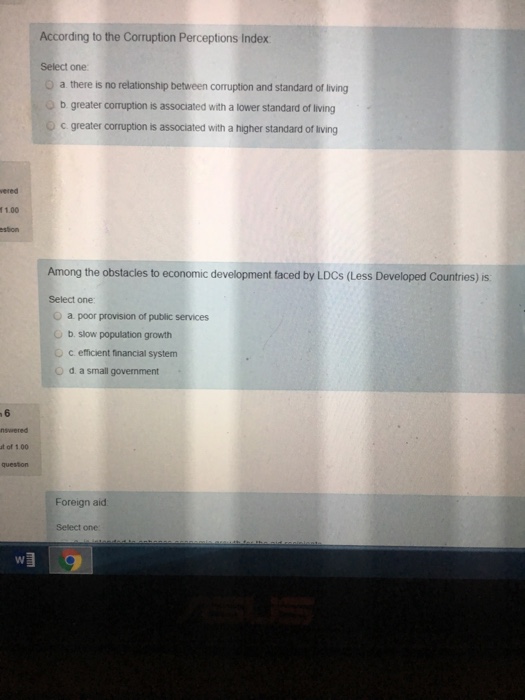 Solved According to the Corruption Perceptions Index Select | Chegg.com