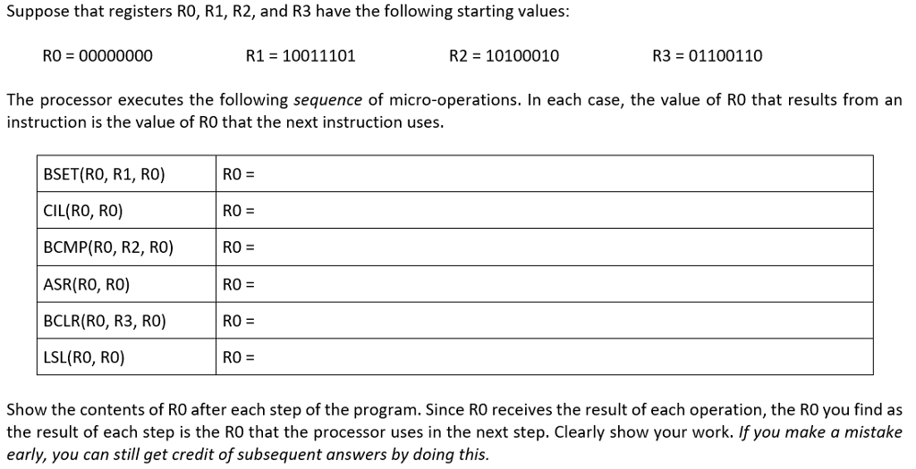 Solved Consider a microprocessor having the following | Chegg.com