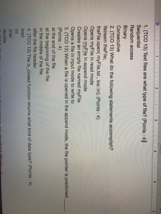 Solved Text files are what type of file? Sequential Random | Chegg.com