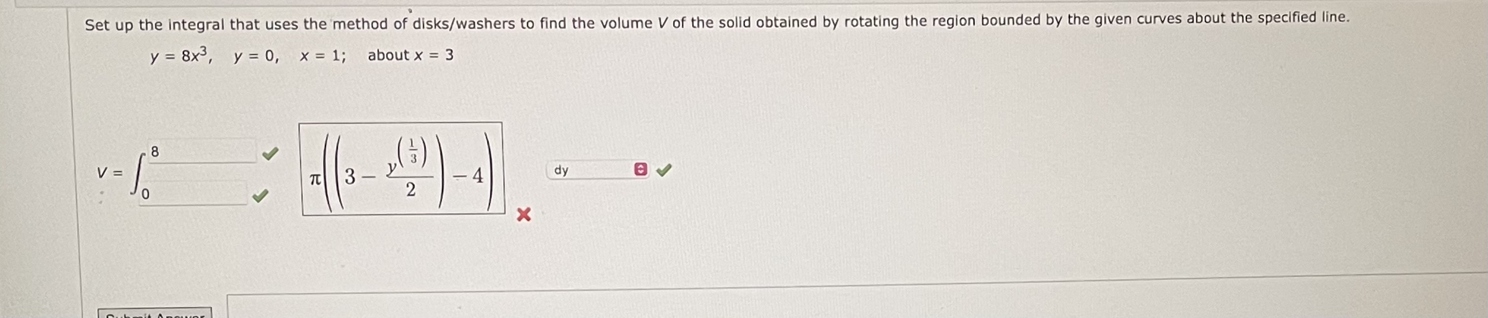 Solved Set up the integral that uses the method of | Chegg.com