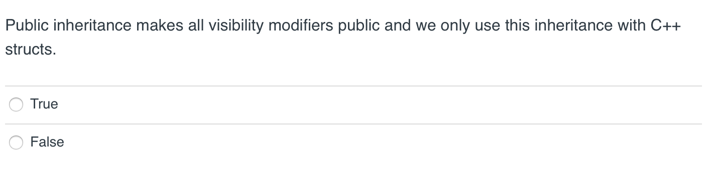 Solved Public inheritance makes all visibility modifiers | Chegg.com