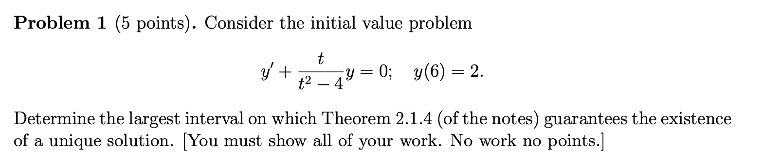 Solved Problem 1 5 Points Consider The Initial Value 