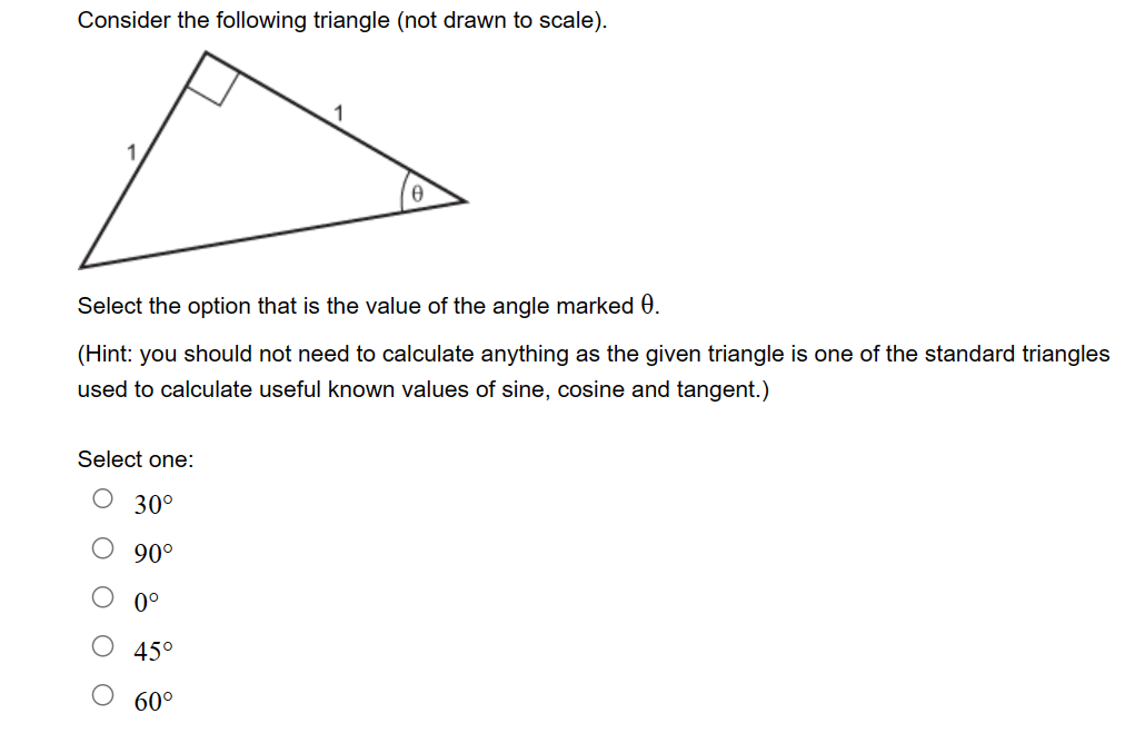 Solved Consider the following triangle (not drawn to scale). | Chegg.com
