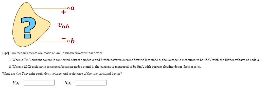 Solved *a ? Vab ob [1pt] Two measurements are made on an | Chegg.com