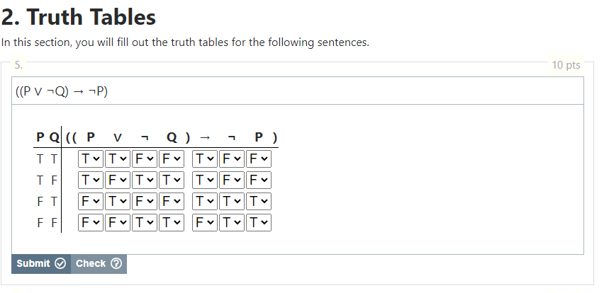 Solved 2. Truth Tables In this section, you will fill out | Chegg.com